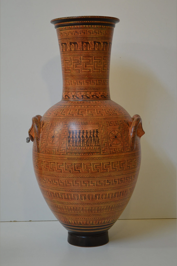 Geometric Dipylon Amphora, Greek Pottery, Hand made replica, – SJS Designs