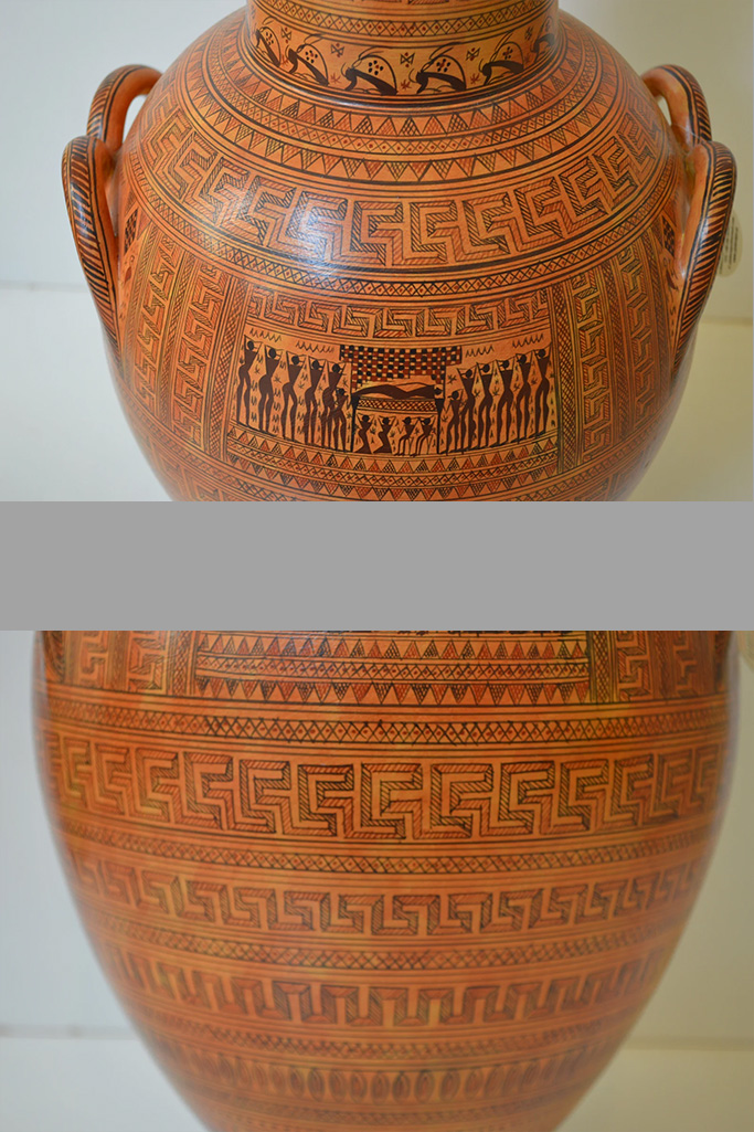 Geometric Dipylon Amphora, Greek Pottery, Hand made replica, – SJS Designs