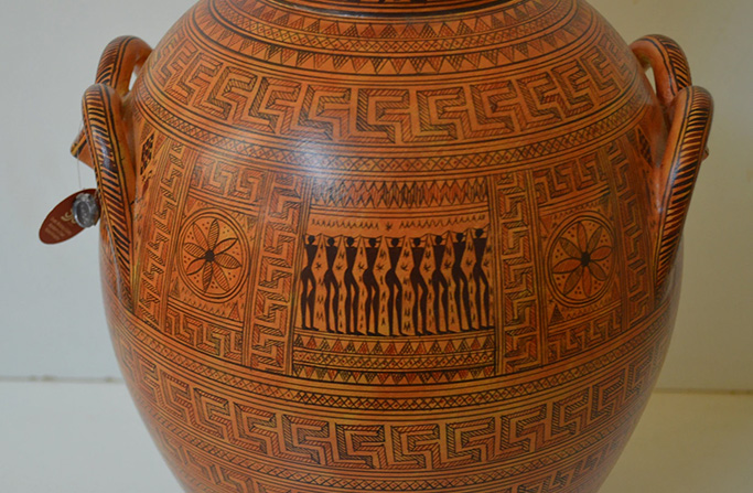 Geometric Dipylon Amphora, Greek Pottery, Hand made replica, – SJS Designs